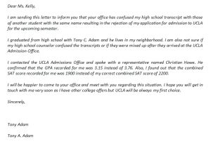 The UCLA Appeal Letter and its example | Template Business PSD, Excel ...