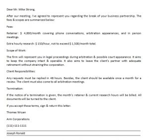 Fee Agreement Letter and Its Sample | Template Business PSD, Excel ...