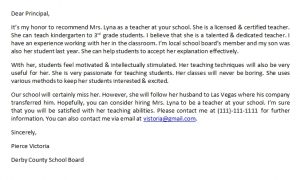 Teacher Recommendation Letter and Its Sample | Template Business PSD ...