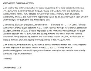 Guide To Write A Legal Assistant Cover Letter Along With The Example ...