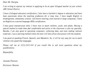 Simple Ways To Write A Bilingual Teacher Cover Letter | Template ...