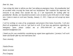 The Best Reasons Before Writing An Emergency Leave Letter | Template ...
