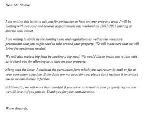 A Simple Example Of Hunting Permission Letter | Template Business PSD ...