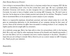 What Should Be Included In A Business Analyst Recommendation Letter ...