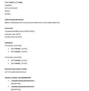 6+ High School Resume Template | Template Business PSD, Excel, Word, PDF