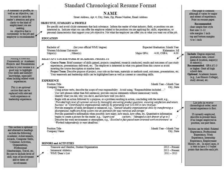 10+ Chronological Resume Templates | Template Business PSD, Excel, Word ...