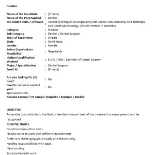 9+ Dentist Curriculum Vitae Template | Template Business PSD, Excel, Word, PDF