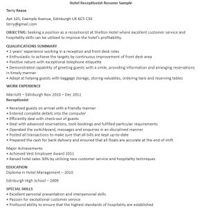 10+ Receptionist Resume Example | Template Business PSD, Excel, Word, PDF