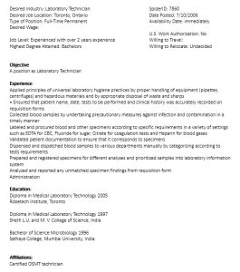 7+ Lab Technician Resume | Template Business PSD, Excel, Word, PDF
