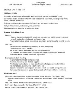 9+ Cook Resume Sample | Template Business PSD, Excel, Word, PDF