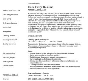 6+ Data Entry Resume | Template Business PSD, Excel, Word, PDF