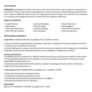 5+ Driver Resume | Template Business PSD, Excel, Word, PDF