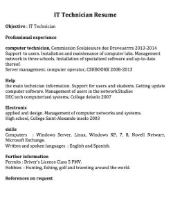 6+ Technician Resume Templates | Template Business PSD, Excel, Word, PDF
