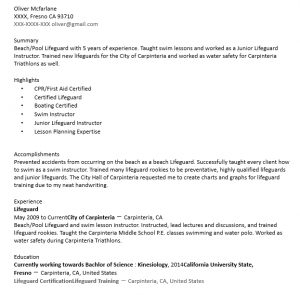 9+ Lifeguard Resume Sample | Template Business PSD, Excel, Word, PDF