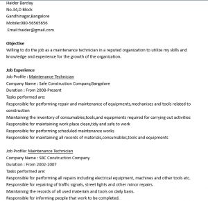 10+ Maintenance Resume | Template Business PSD, Excel, Word, PDF