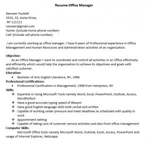 9+ Office Manager Resume | Template Business PSD, Excel, Word, PDF